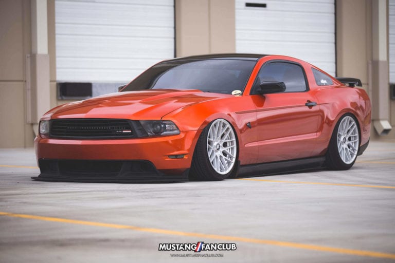 S197 Mustang featured in 3M Fiery Orange vinyl wrap!