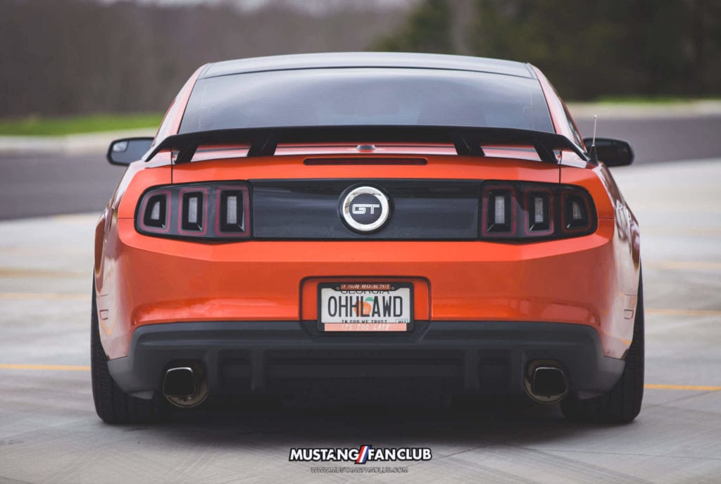 S197 Mustang featured in 3M Fiery Orange vinyl wrap!
